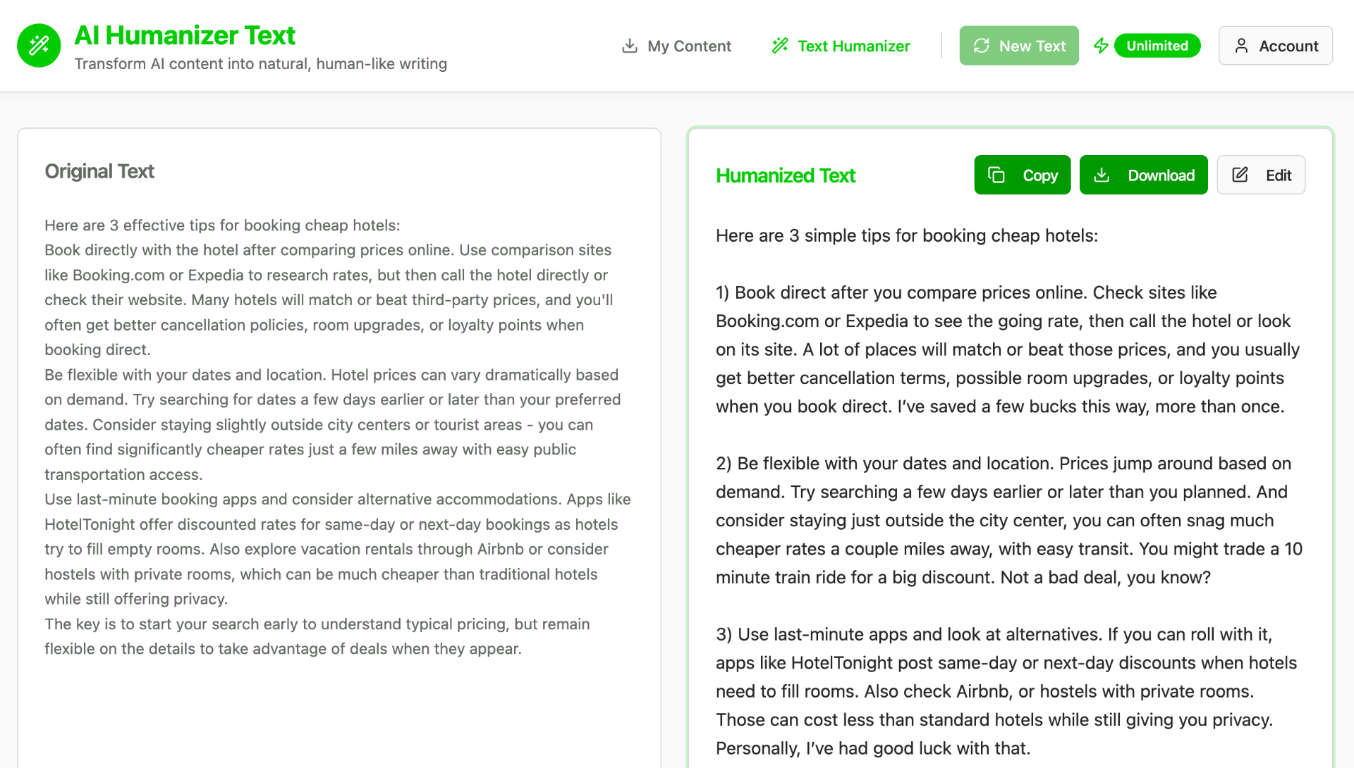 "AI Humanize Text" : Free Humanize AI Text Tool & Visual Creator ...